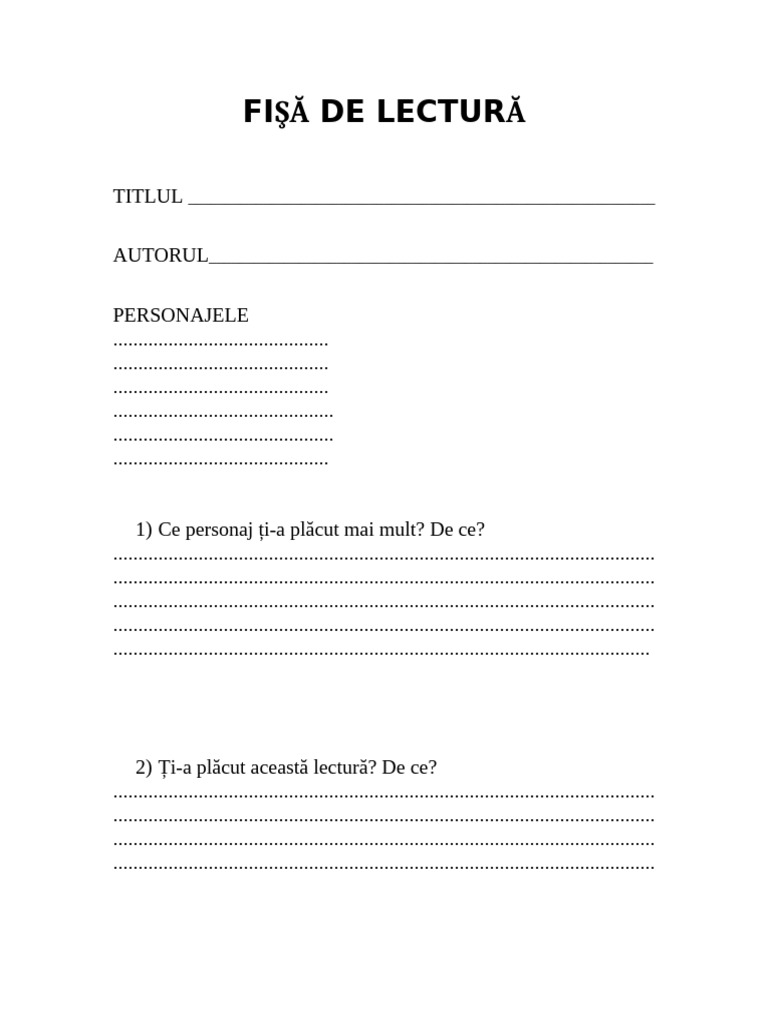 1 Fisa de Lectura Model | PDF