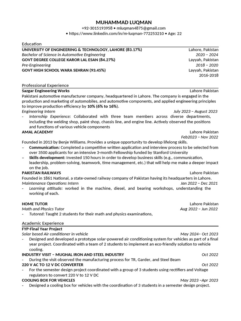M.luqman CV11 | PDF