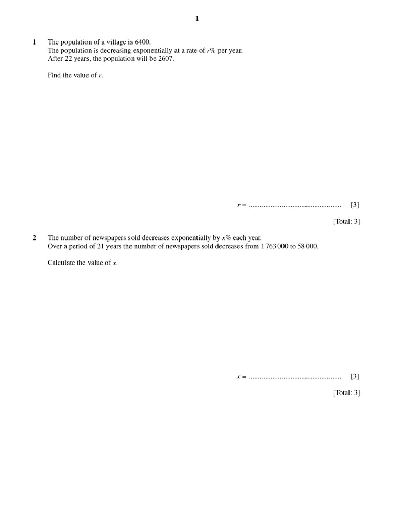 Exponential Growth and Decay in Relation To Population and Finance | PDF
