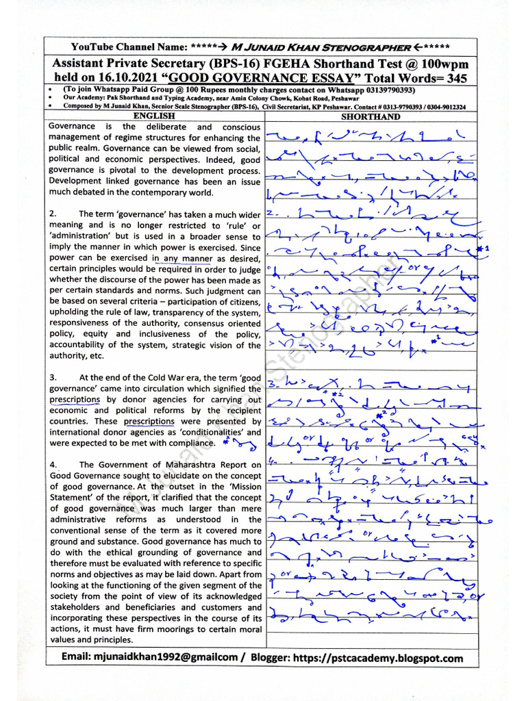 Shorthand Passage FGEHA 16.10.2021 | PDF