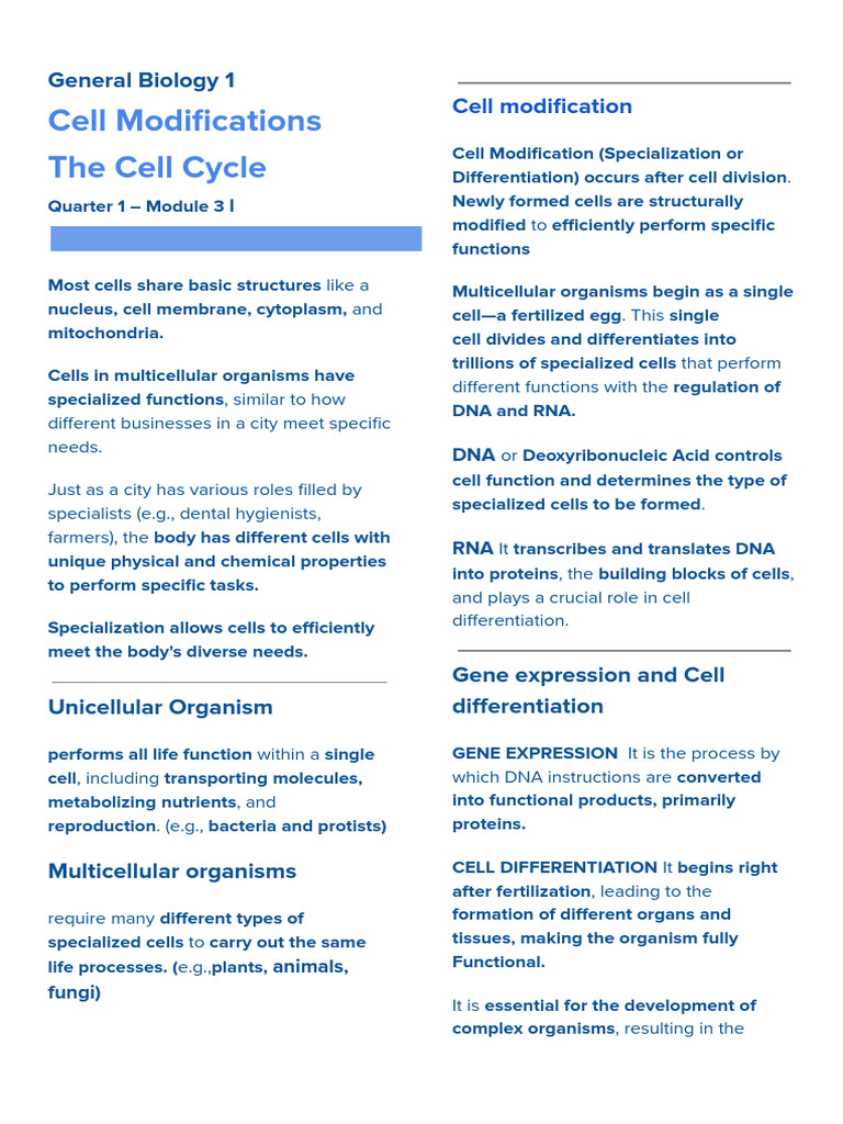 Gen. Biology 1 - M3 | PDF