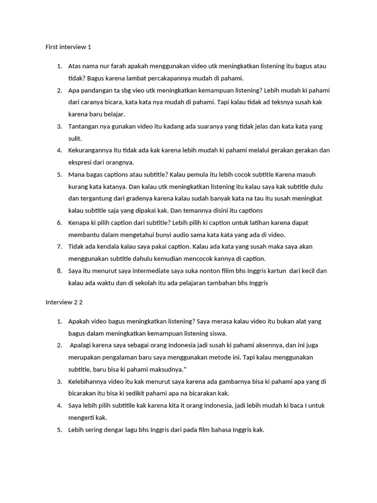 First Interview | PDF