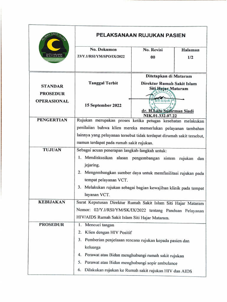 SOP Rujukan Pasien ODHA | PDF
