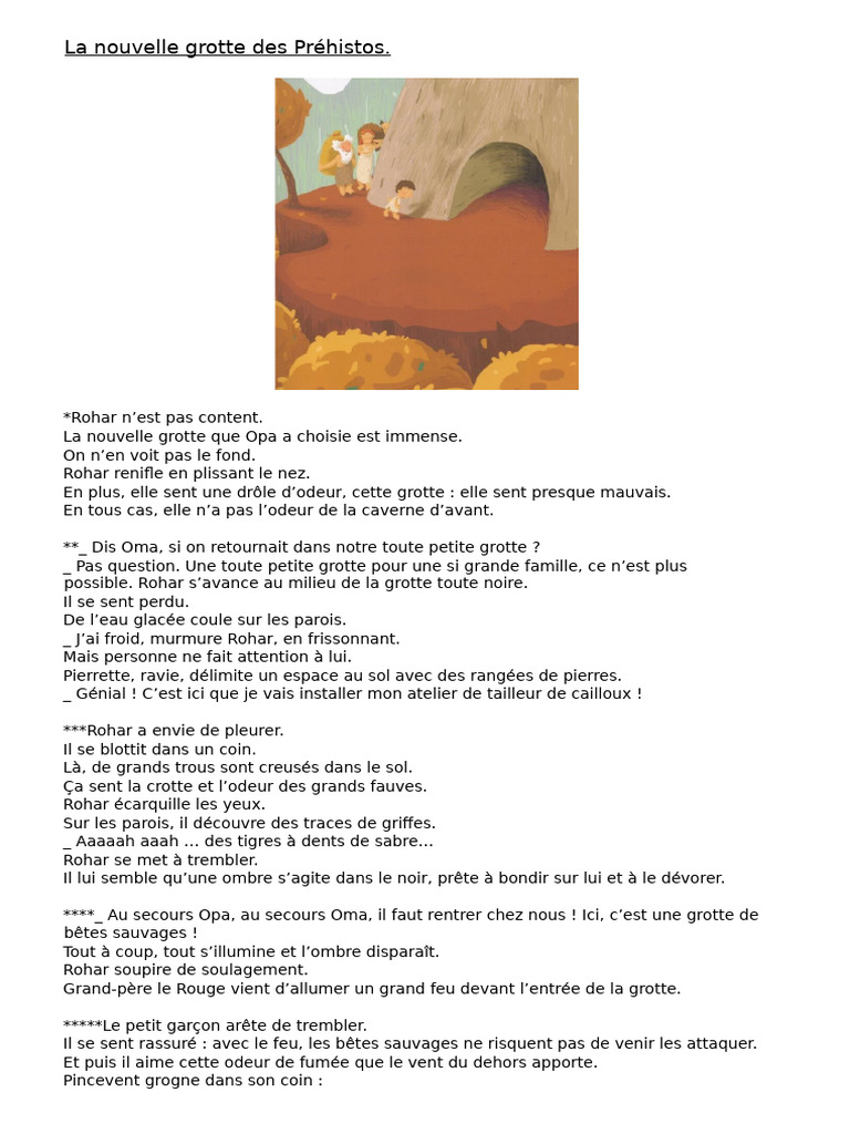 Tapuscrit La Nouvelle Grotte Des Préhistos | PDF