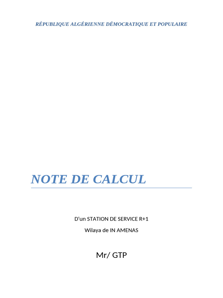 Note Calcul in Amenas | PDF