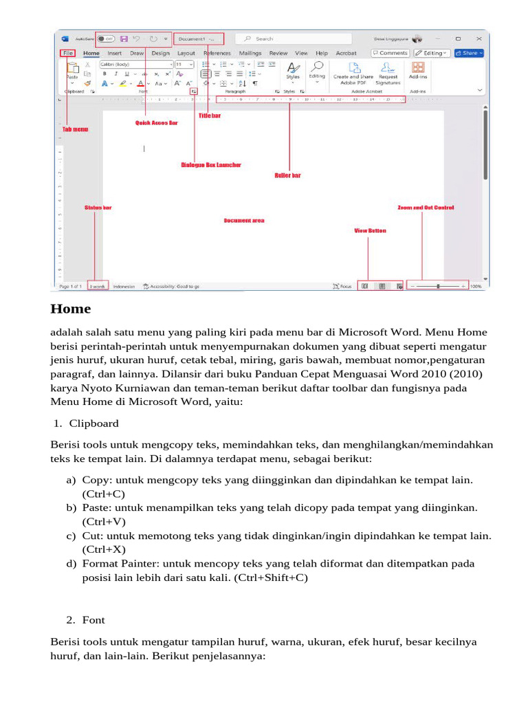 Materi Word Home | PDF