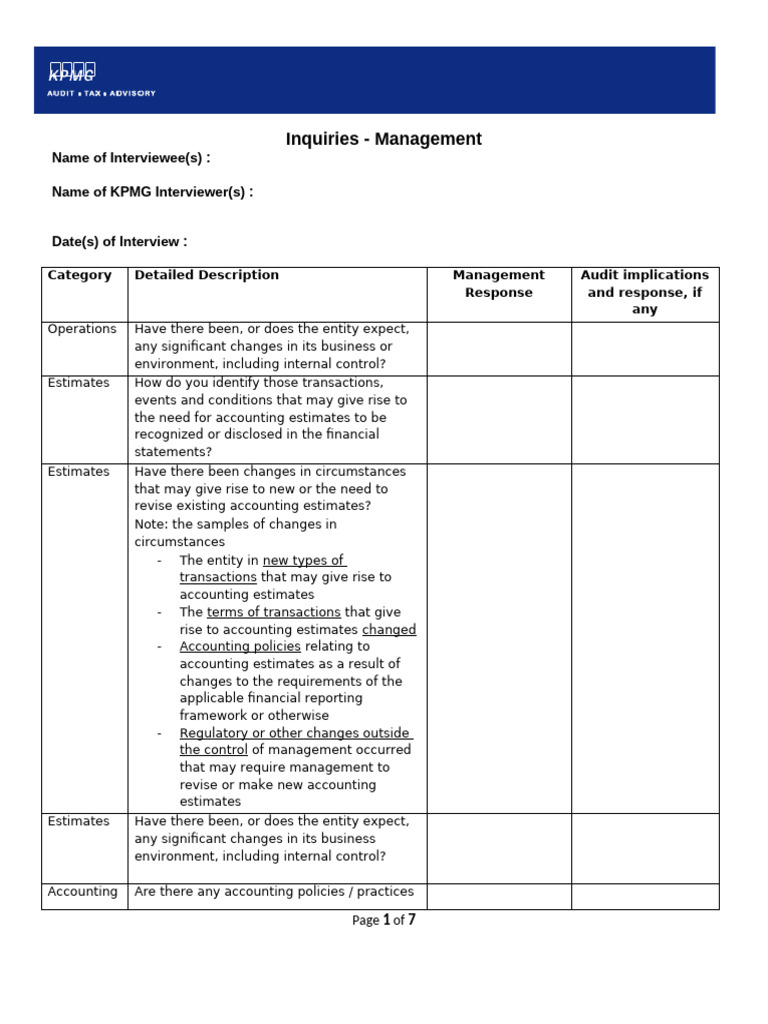 Inquiries With Management | PDF