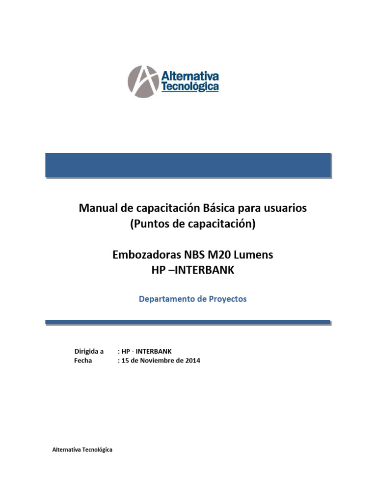 Manual Capacitacion Embozadoras A Usuario V 02 | PDF