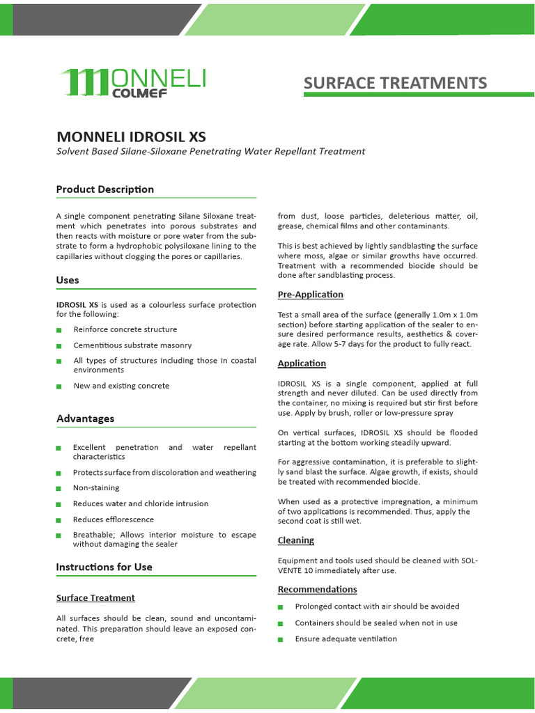 Monneli Idrosil Xs Doc Technical Map En 1200 Pdf