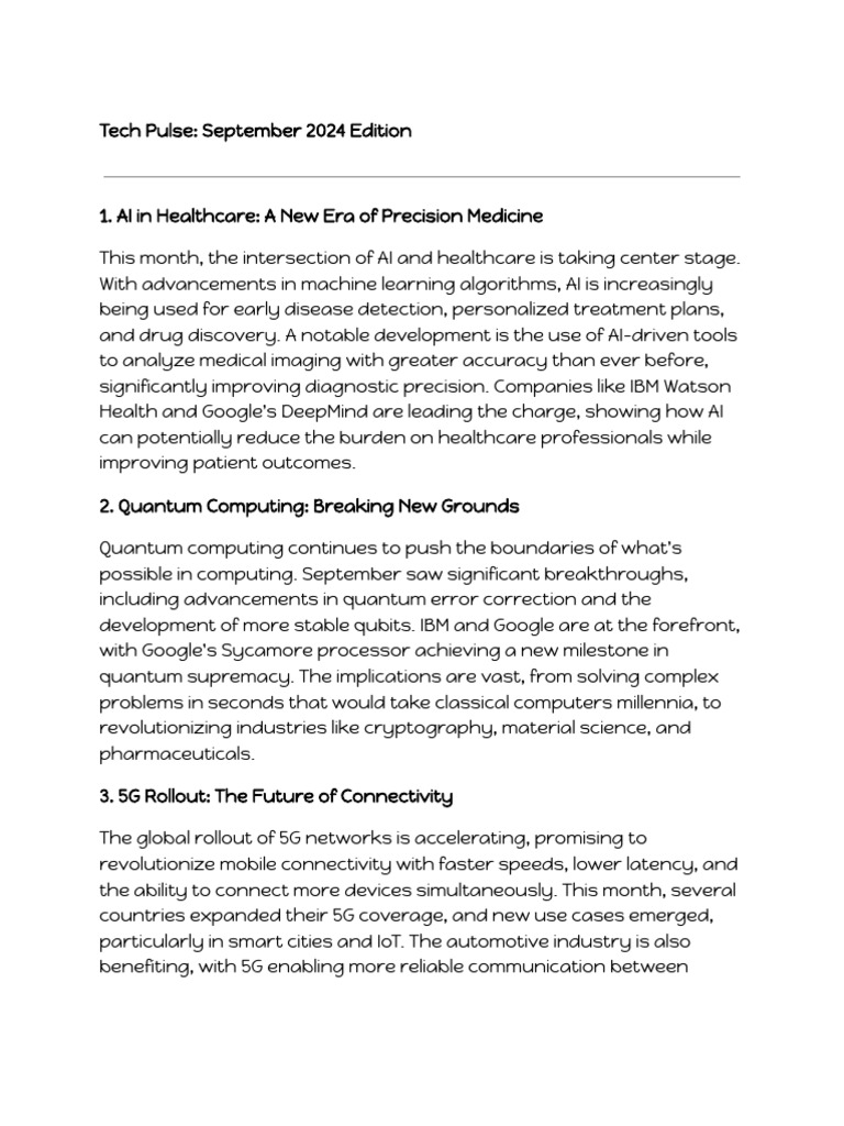Tech Pulse - September 2024 Edition | PDF