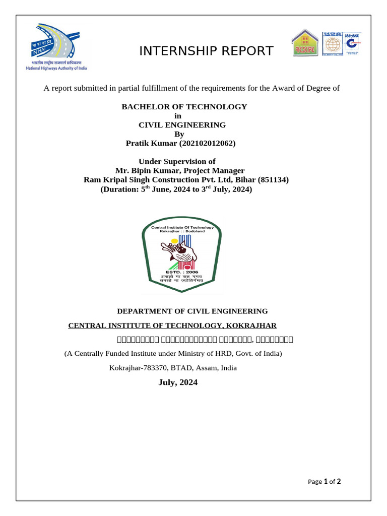 Internship Report | PDF