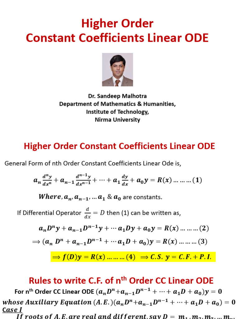 L5 Higher Order CC Linear ODE | PDF