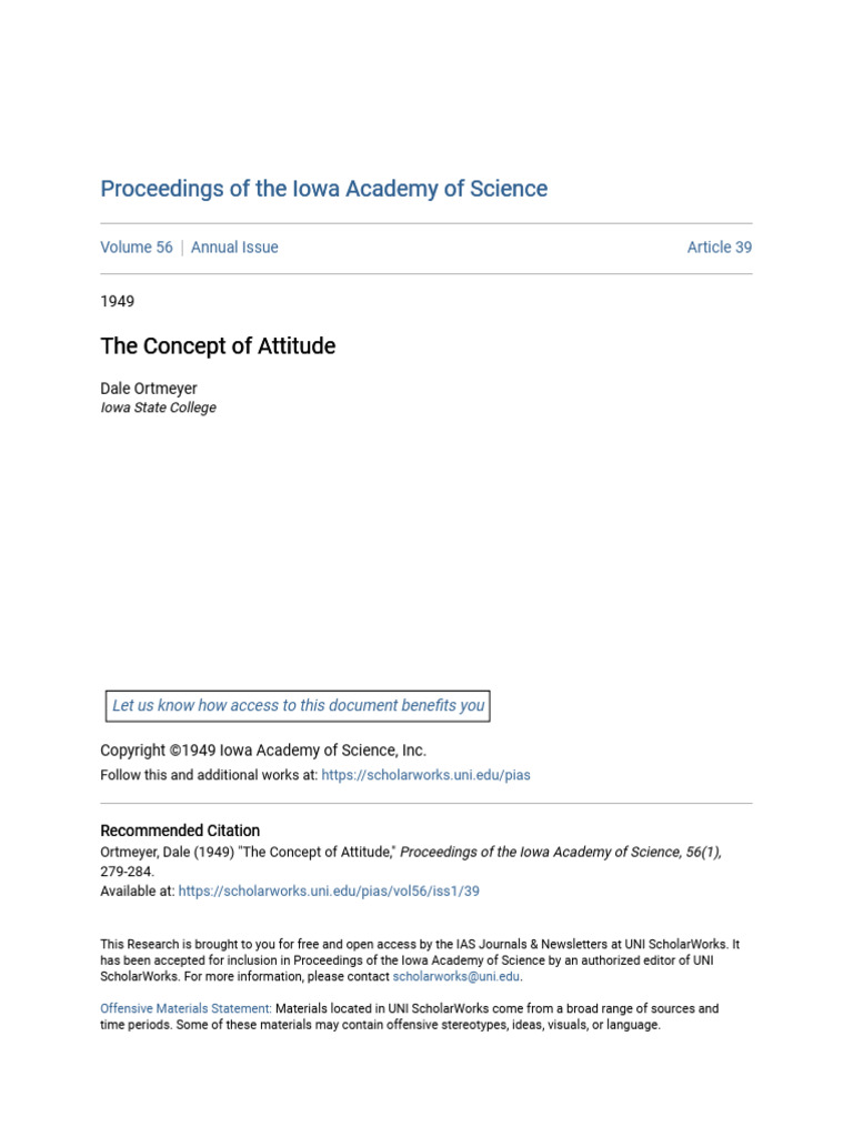 The Concept of Attitude | PDF