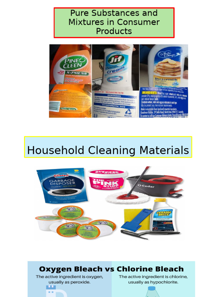 Understanding Bleach: Pure vs. Mixture | PDF | Bleach | Surfactant