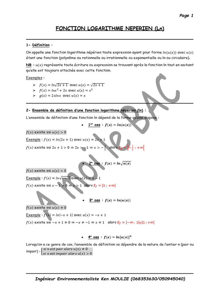 Cours Sur Les Fonctions (LN & Expo) | PDF
