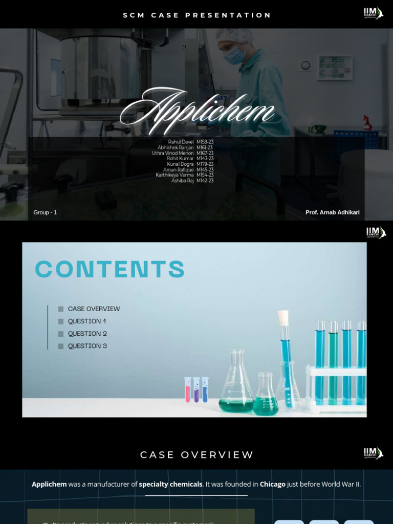 Sec B - Group ! - Case 1 Applichem | PDF