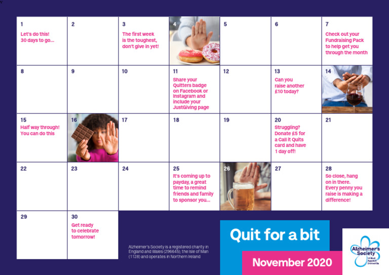 Quit For A Bit Calendar | PDF | Philanthropy | Fundraising