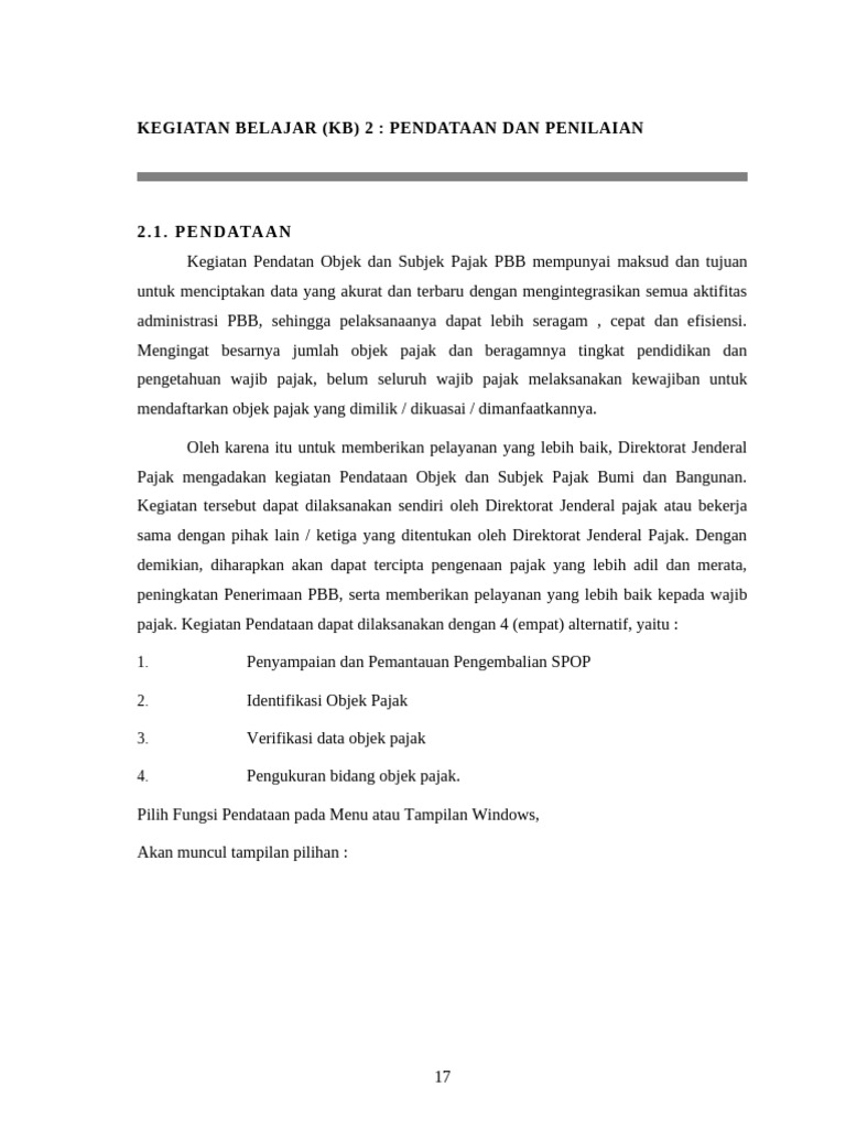 02.modul Pendataan&penilaian | PDF