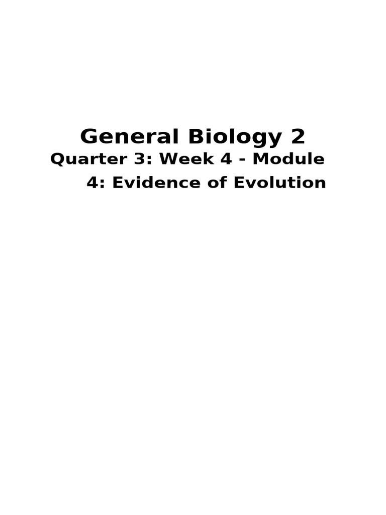 General Biology - Evidences of Evolution | PDF
