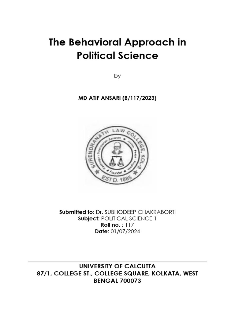 Understanding Behavioralism in Politics | PDF | Science | Political Science