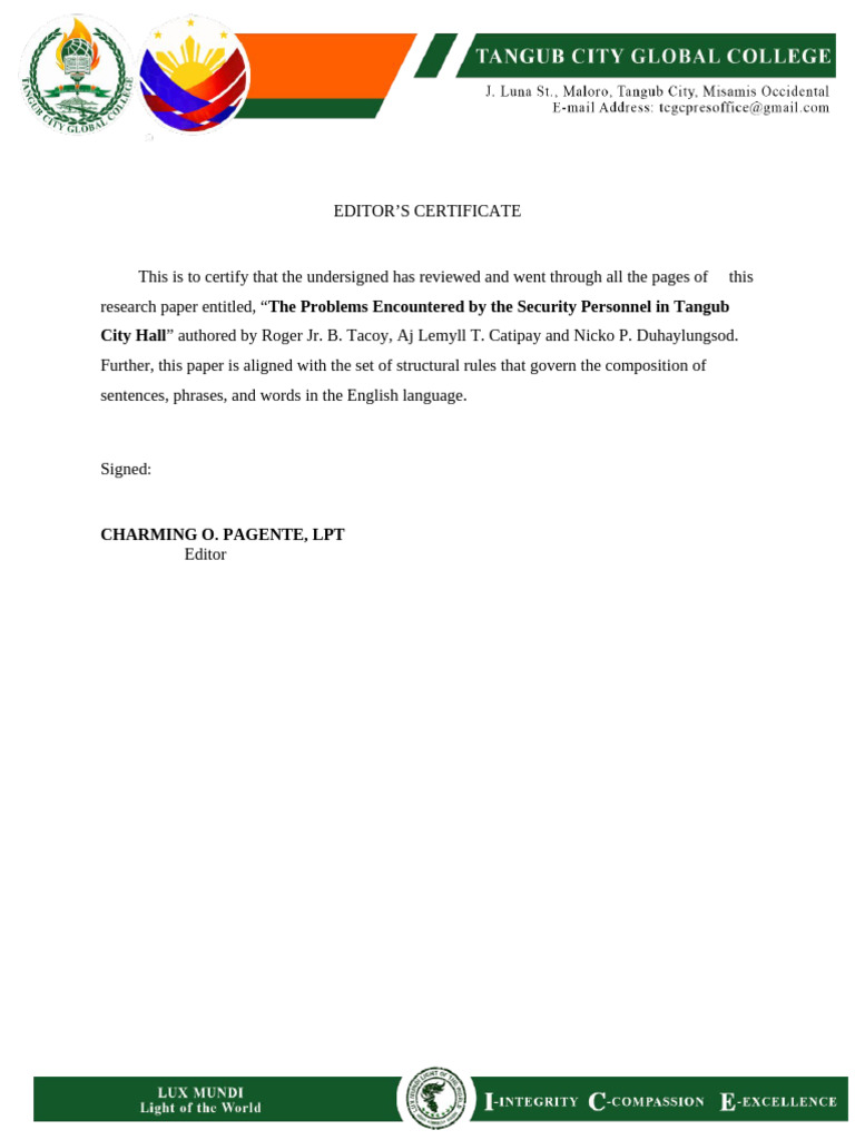 TCGCs Letterhead With Bagong Pilipinas Logo 1 | PDF