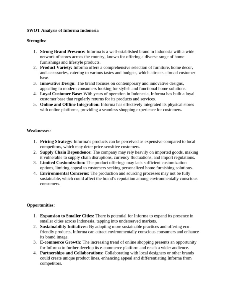 SWOT Analysis of Informa | PDF