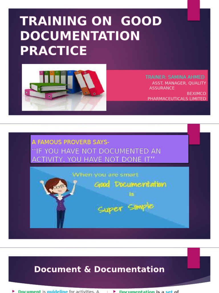 Training On Good Documentation Practice | PDF