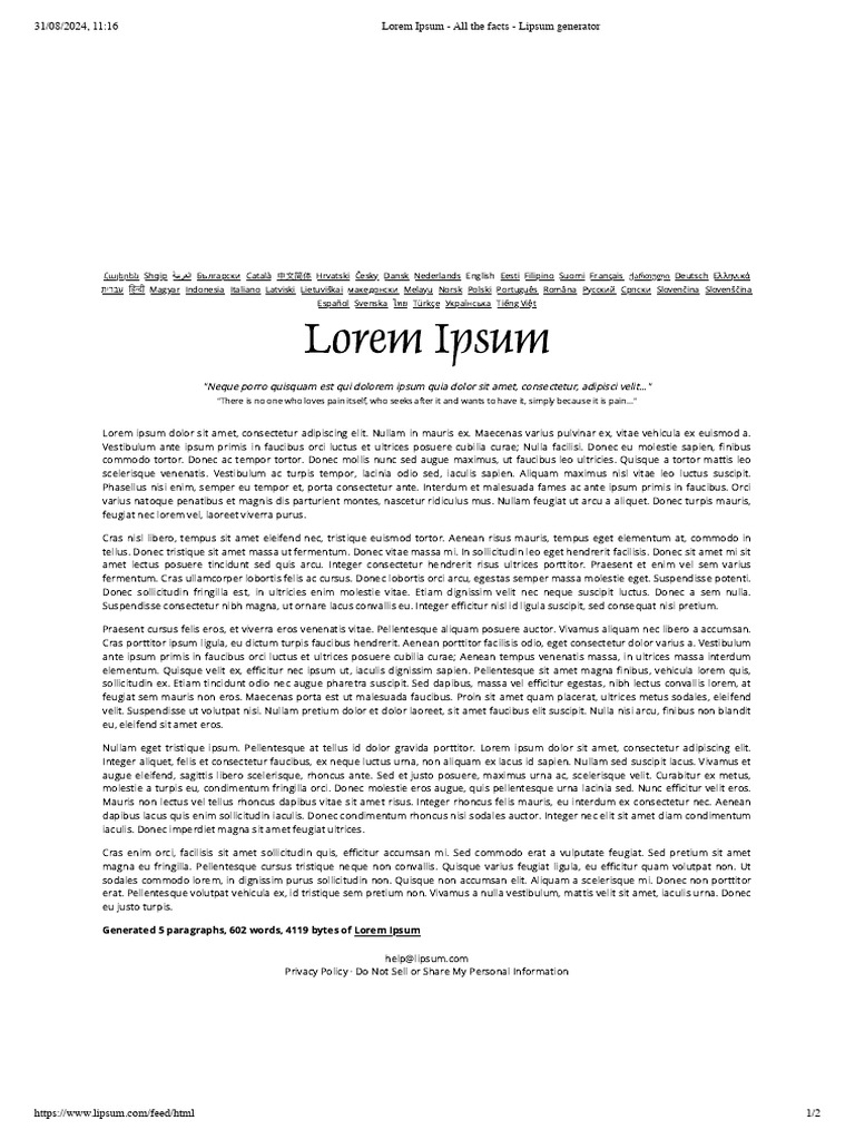 Lorem Ipsum - All The Facts - Lipsum Generator 2 | PDF