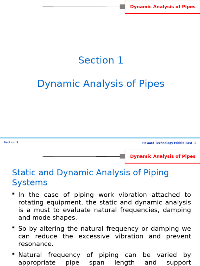 01 - Dyn Analysis of Pipes | PDF