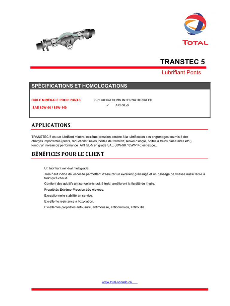 Transtec 5 80w-90 Et 85w140 | PDF
