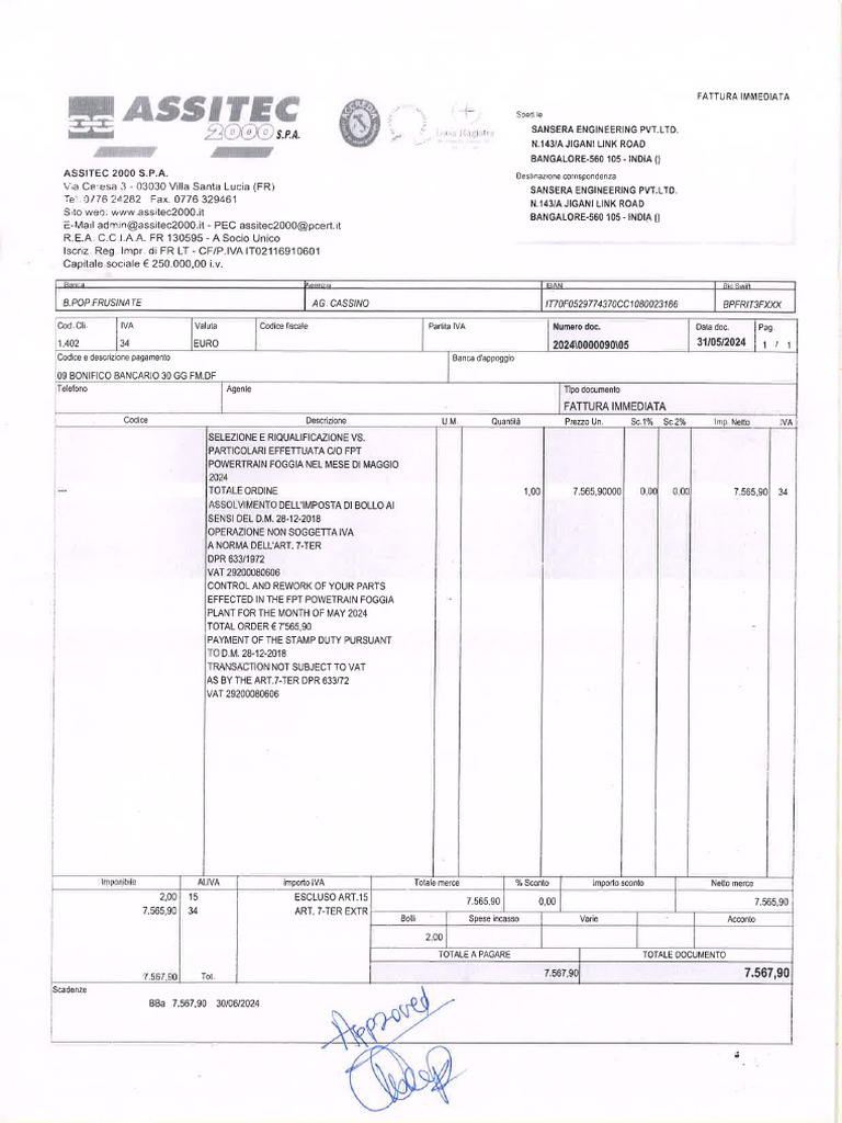 Assitec-Invoice 1 | PDF