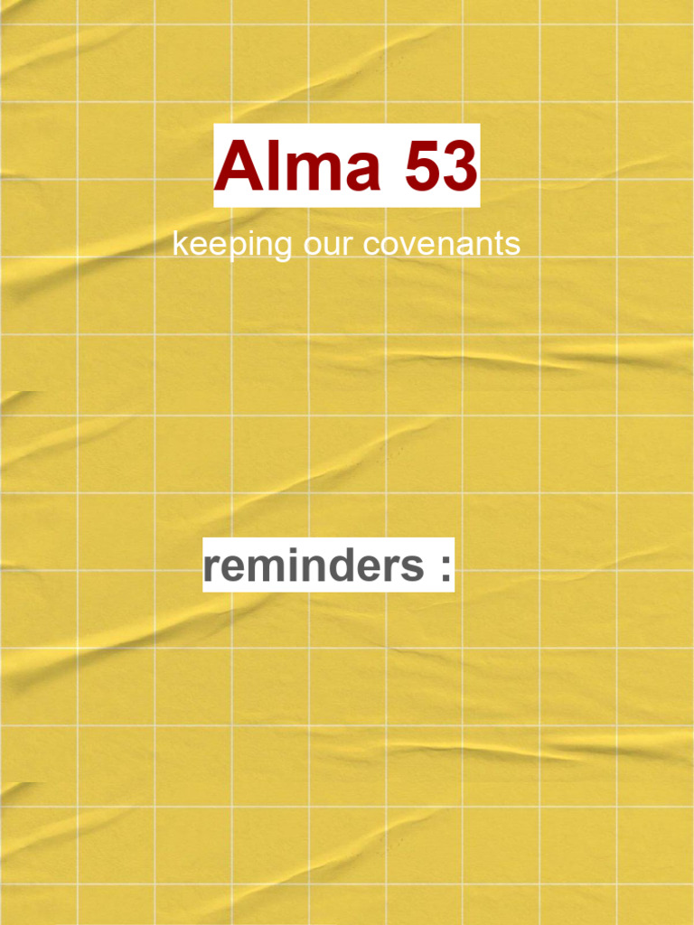 Keeping Our Covenants: Alma 53 Insights | PDF | Social Science | Wellness