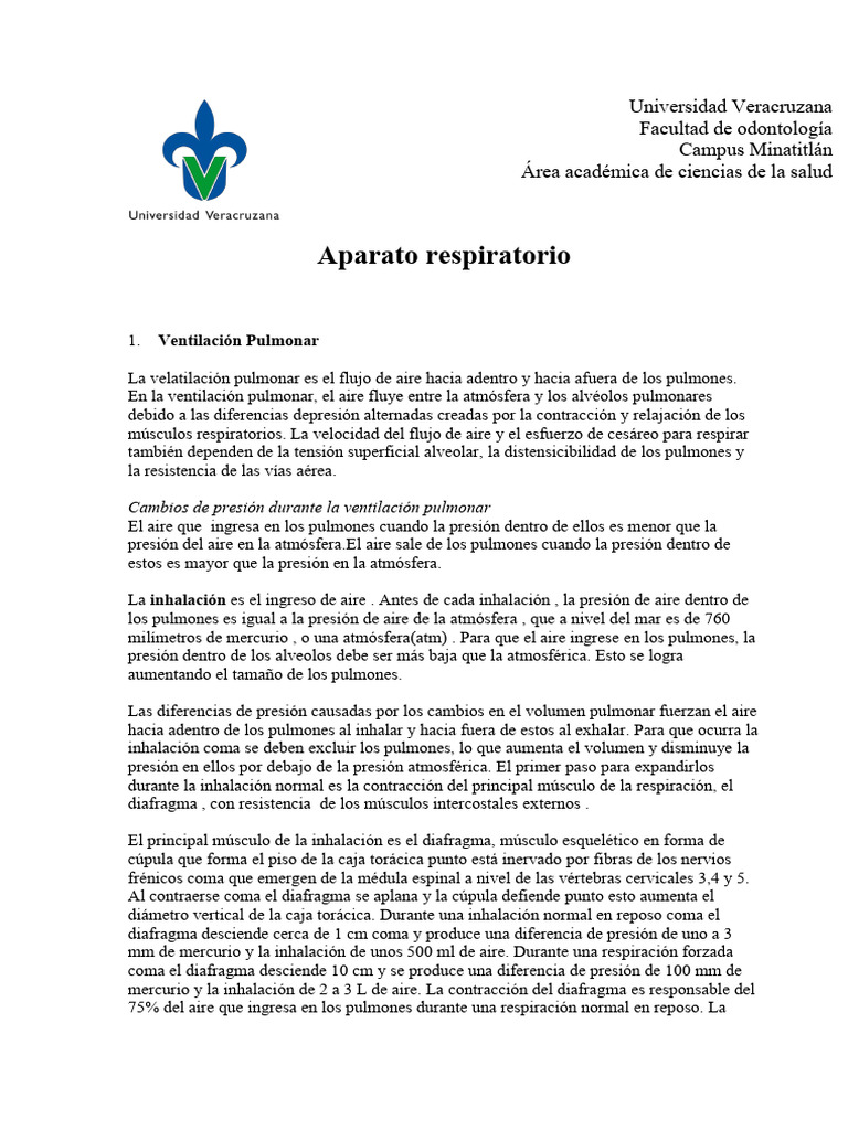 Fisiología Resp1 | PDF
