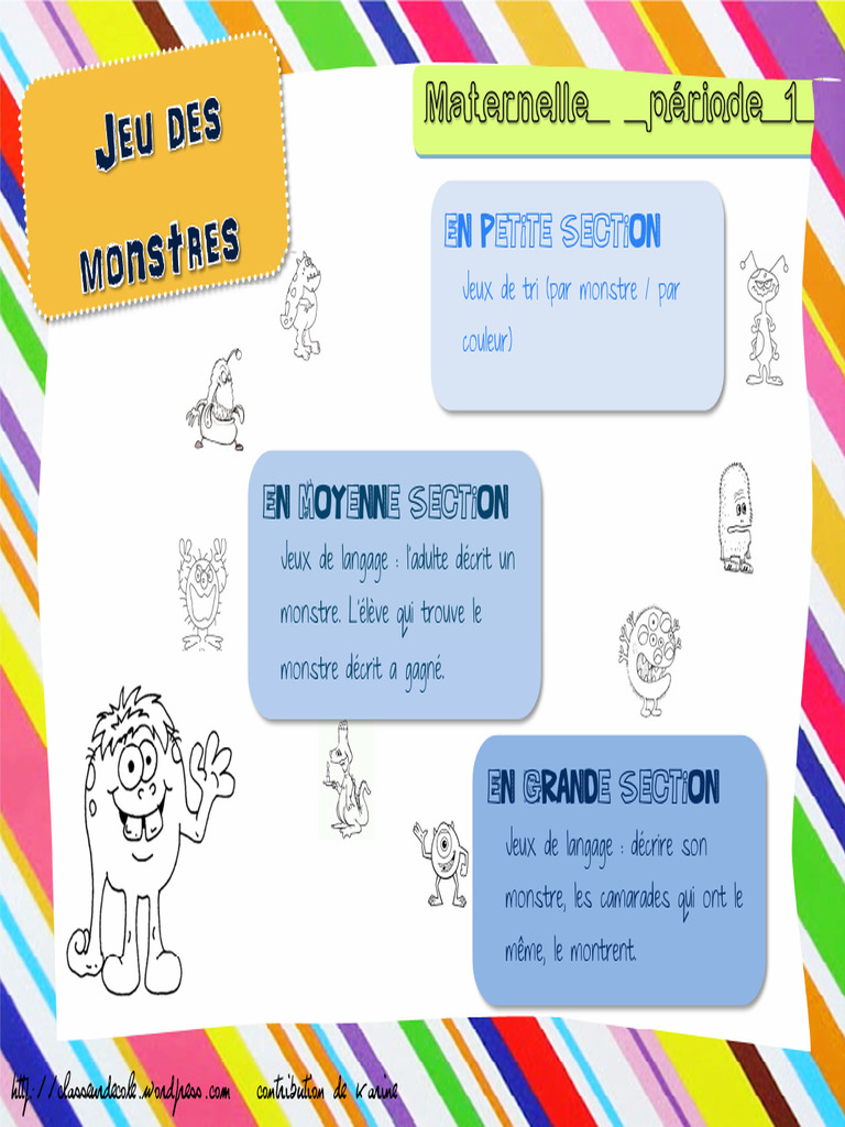 Cycle 1 p1 Jeu Les Monstres | PDF