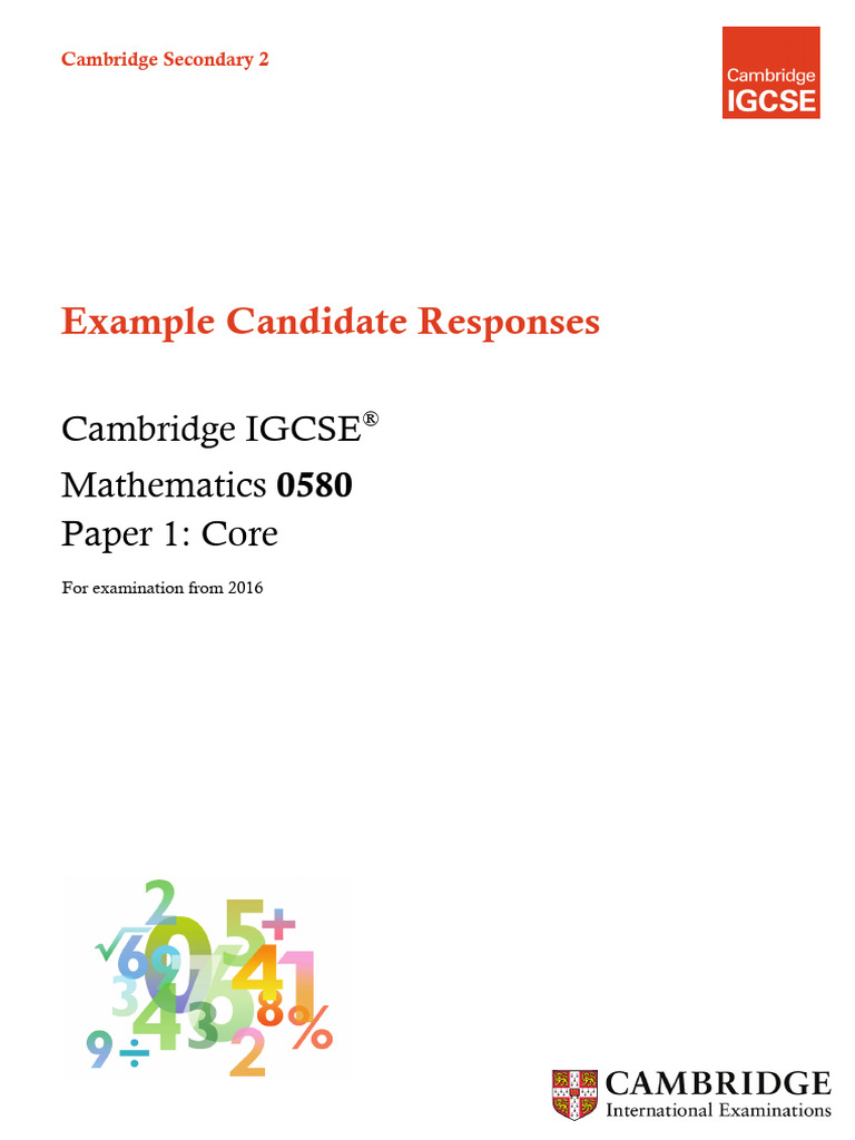 IGCSE Mathematics 0580 Candidate Responses | PDF | Mathematics | Career ...