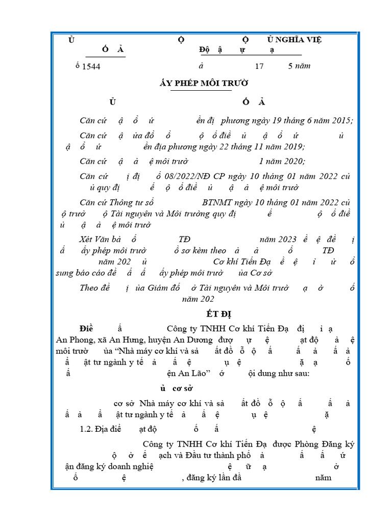 Cap GPMT Cty Co Khi Tien Dat - Signed | PDF