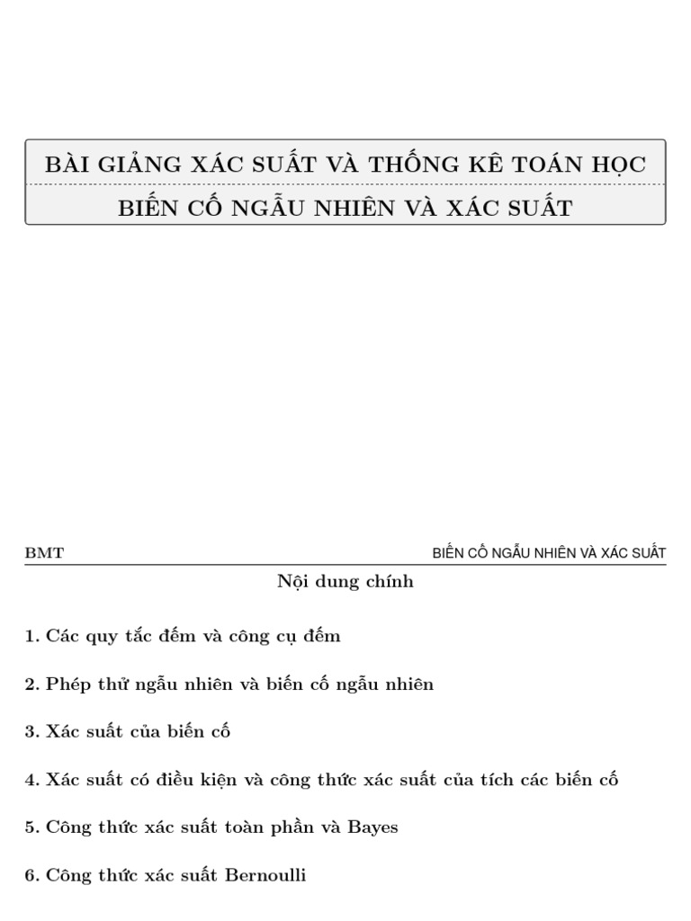 Xac suat-chuong 1 | PDF