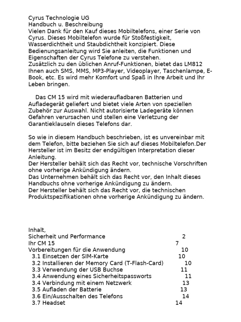 Cirus Manual | PDF