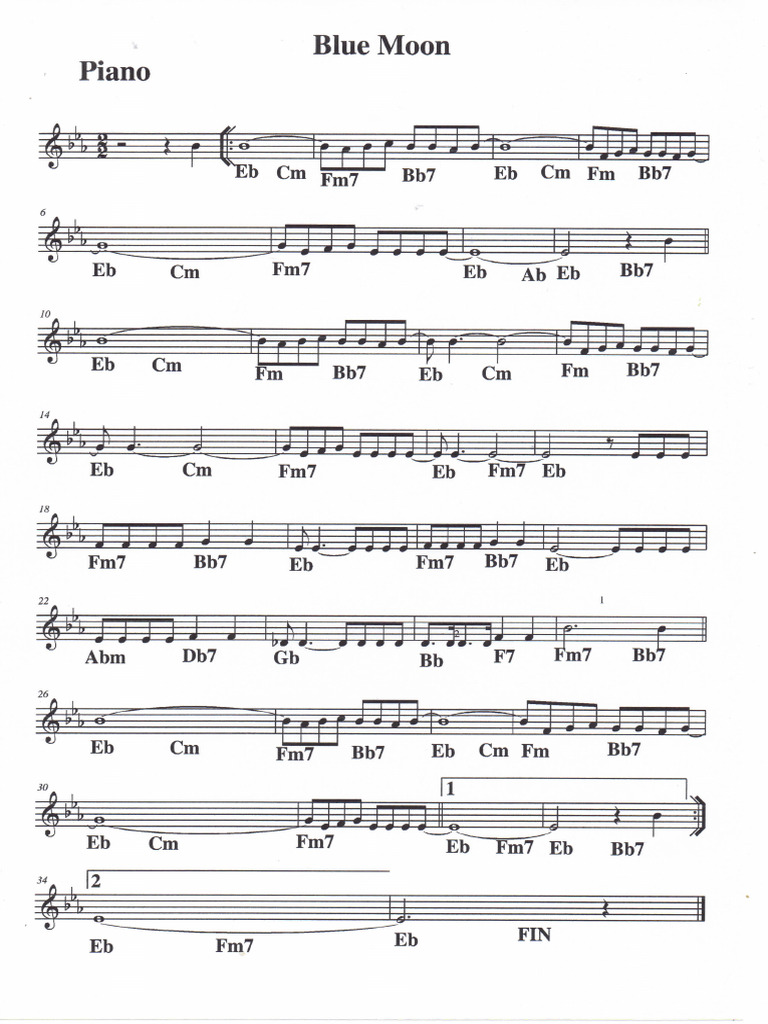 Blue Moon (Jazz) | PDF