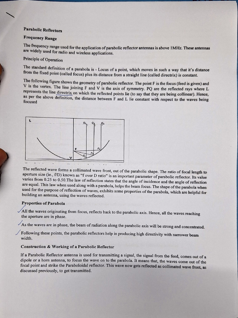 Parabolic Reflectors | PDF