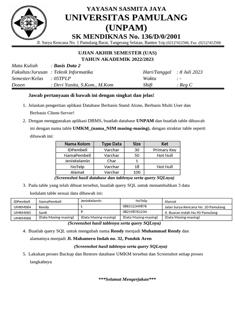 UAS Basis Data 2 | PDF