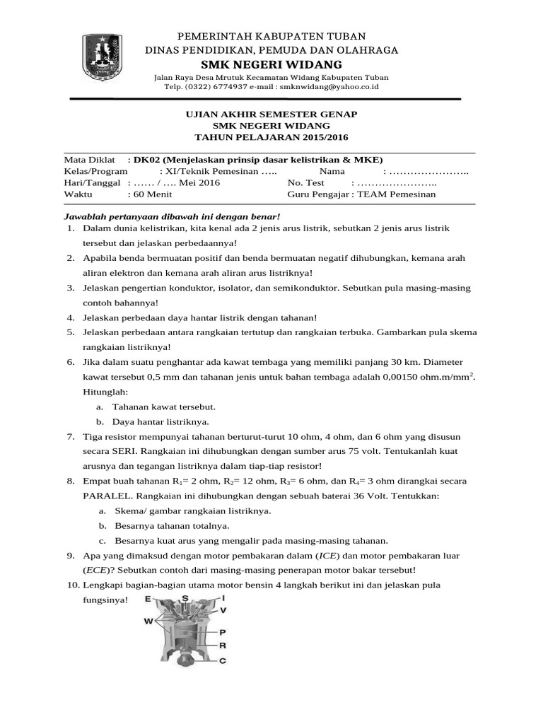 Soal UAS Genap 2015-2016 (DK02) Kelas XI | PDF