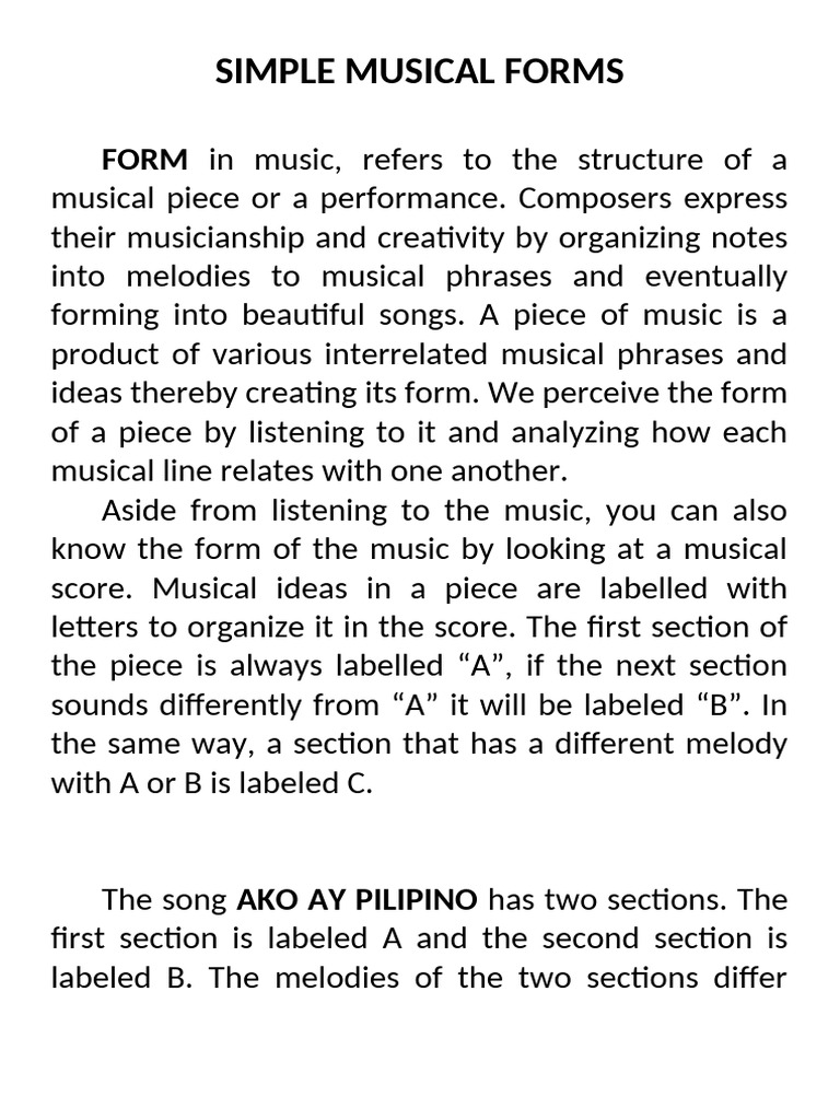 Simple Musical Forms | PDF