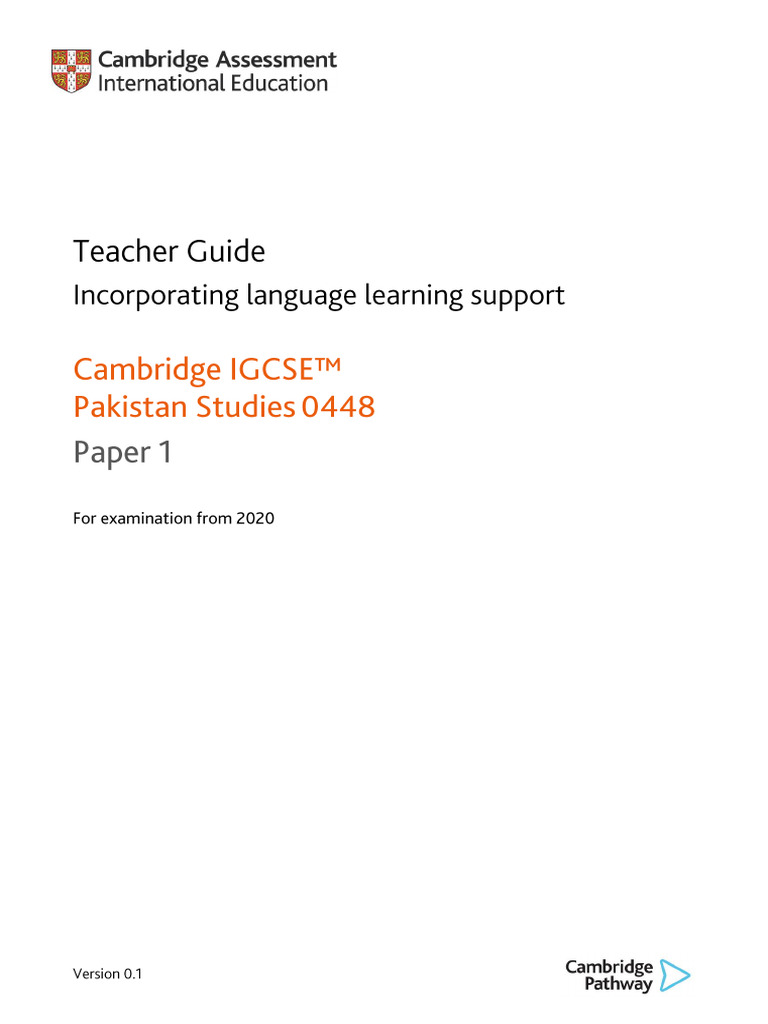 0448 Teacher Guide Paper 1 (For Examination From 2020) | PDF | Learning ...