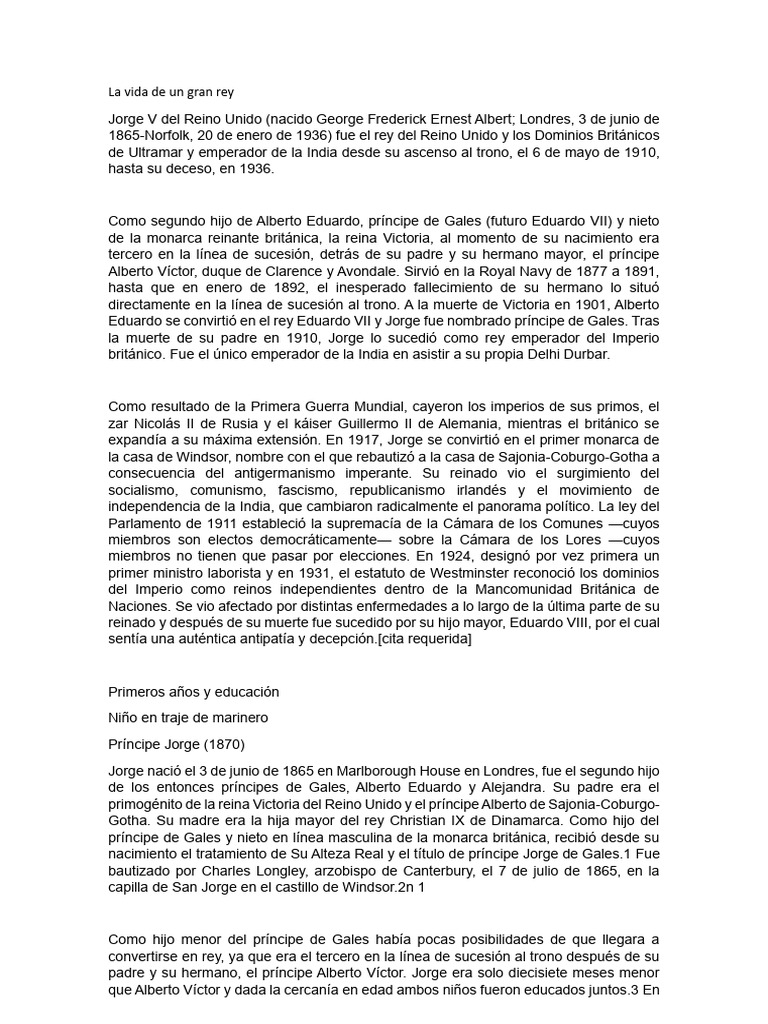 La Vida de Un Gran Rey | PDF