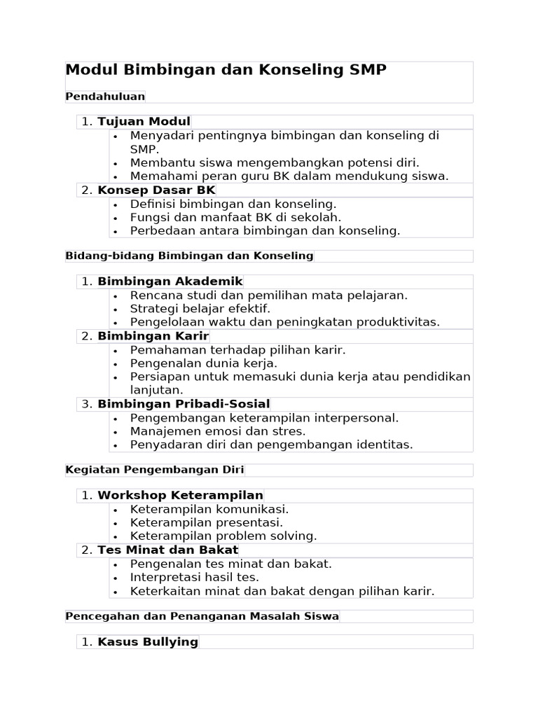 Modul Bimbingan dan Konseling SMP | PDF
