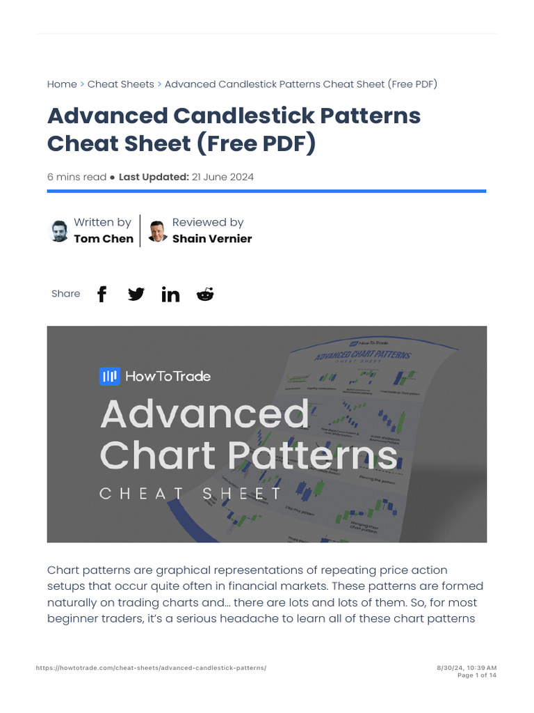 Advanced Candlestick Patterns Cheat Sheet (PDF) | PDF