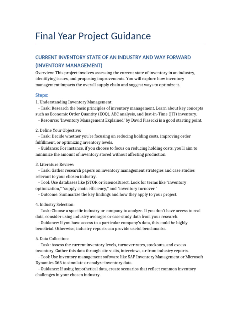 FYP Topics Guidance | PDF