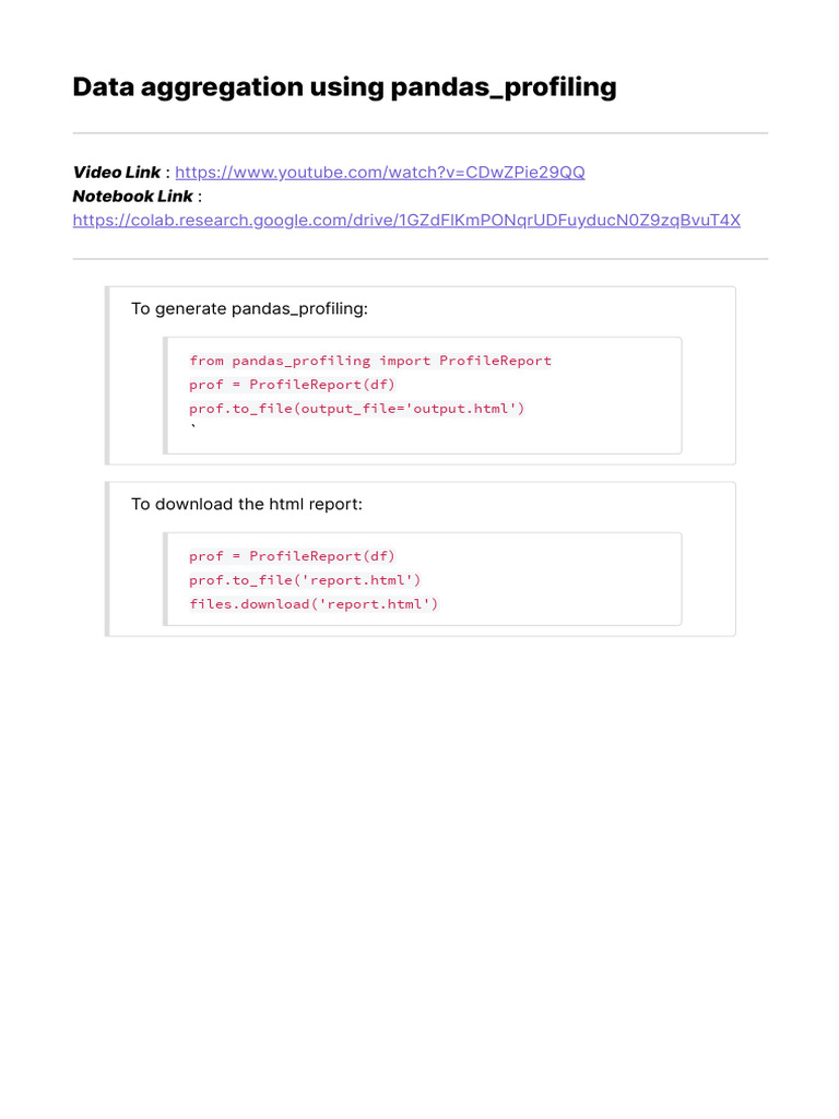 Data Aggregation Using Pandas - Profiling | PDF