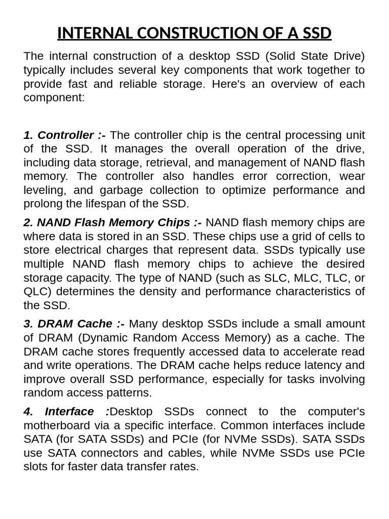 Internal Construction of A SSD | PDF